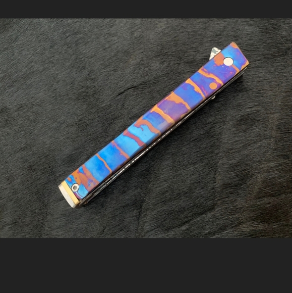 Handmade | Accessories | Timascus Folding Knife With Damascus Etched ...